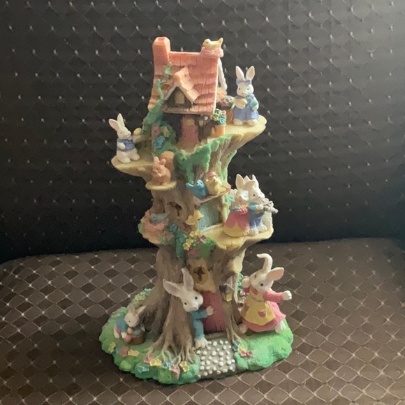 Other | Vintage Rabbit Family On A Treehouse Figurine | Poshmark
